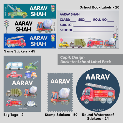 Traffic - Personalized Back to School Label Pack – Popup Kids