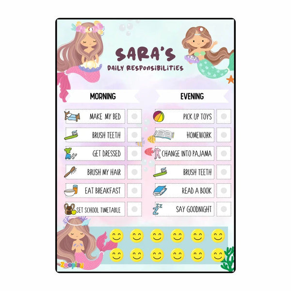Daily Reward Chart Personalised - Mermaid Cove – Popup Kids