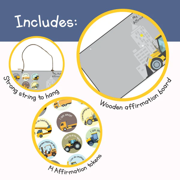 My daily affirmations - Construction Vehicles – Popup Kids