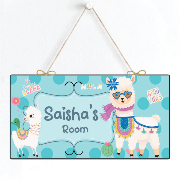 Personalised Door Sign - Llama Land – Popup Kids