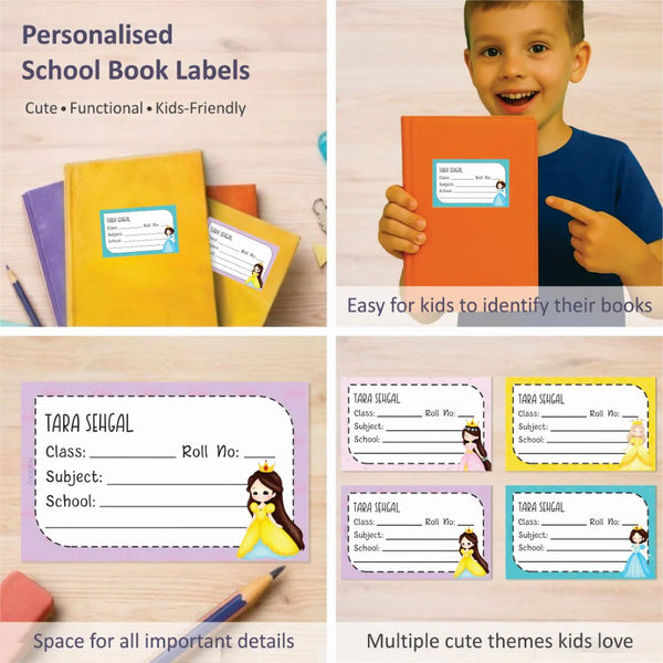 Personalized School Book Labels - Fairy Princess – Popup Kids