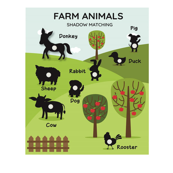 Farm Animals Shadow Matching Printable for Kids | Educational Learning ...