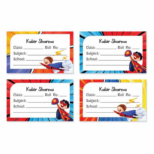 Personalized School Book Labels - Hero Power – Popup Kids