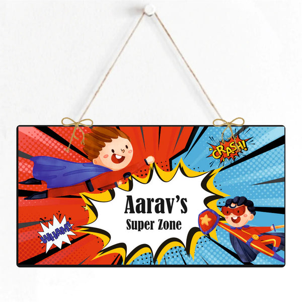 Personalised Door Sign - Superhero Zone – Popup Kids