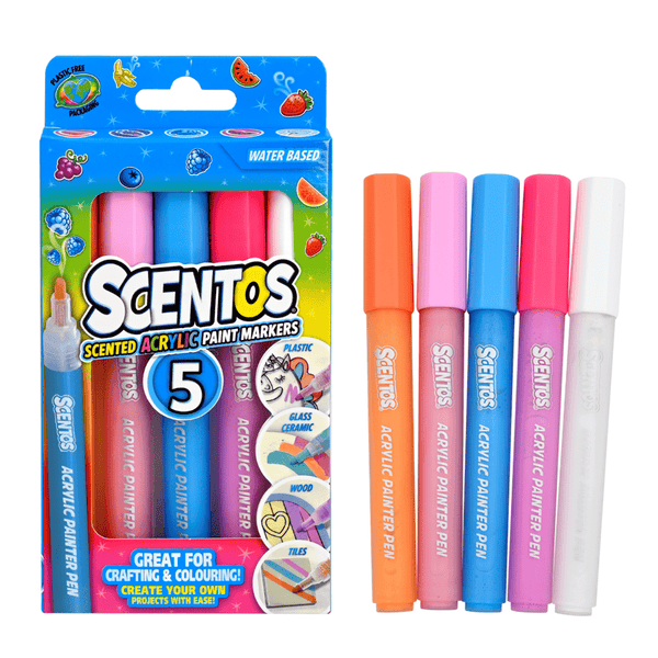 Scentos Scented Acrylic Markers Pack of 5 – Popup Kids