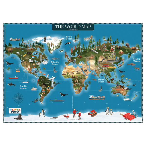 Floor Puzzles For Kids Ages 6-8 200 Pieces World Map Puzzle For Kids ...