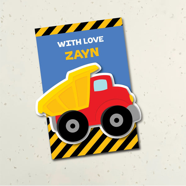 3D Gift Tag - Construction Truck – Popup Kids