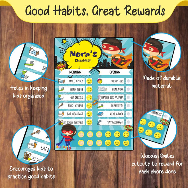 Daily Reward Chart Personalised - Superkid edition – Popup Kids