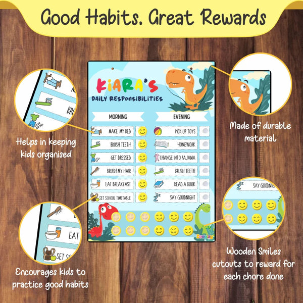 Daily Reward Chart Personalised - Roar and Explore – Popup Kids