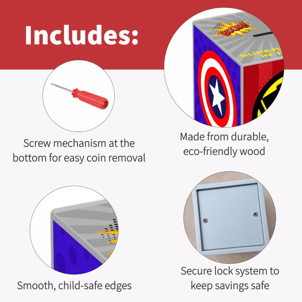 My Money Box Personalised - SuperHero Fund – Popup Kids