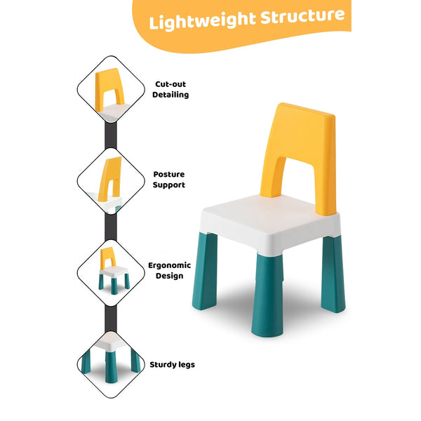 OPlus Learning Chair for Kids - Yellow, White and Blue – Popup Kids