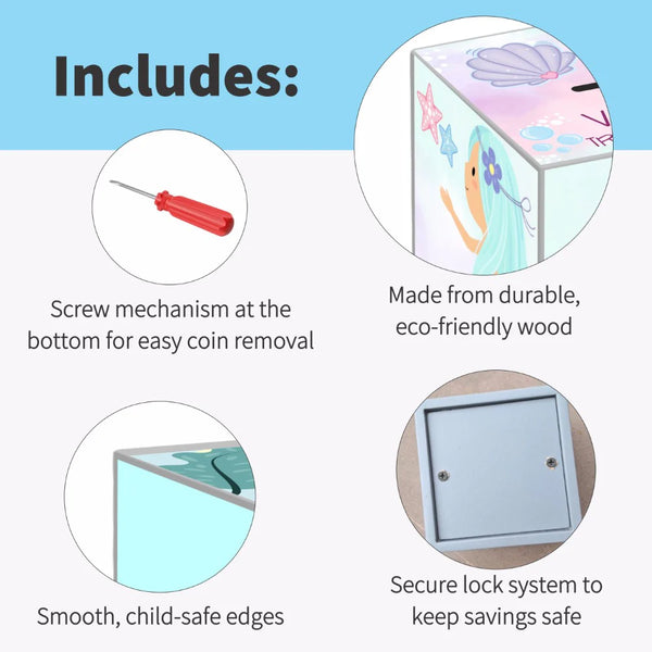 My Money Box Personalised - Mermaid Treasure – Popup Kids