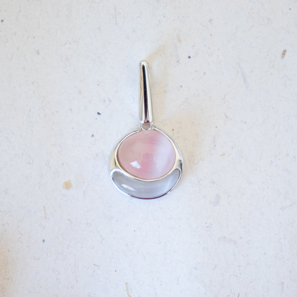 Pink Sakura Stone Pendant in White Gold Polish | 925 Silver | Girls ...