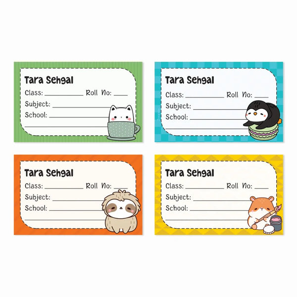 Personalized School Book Labels - Kawaii Cuties – Popup Kids