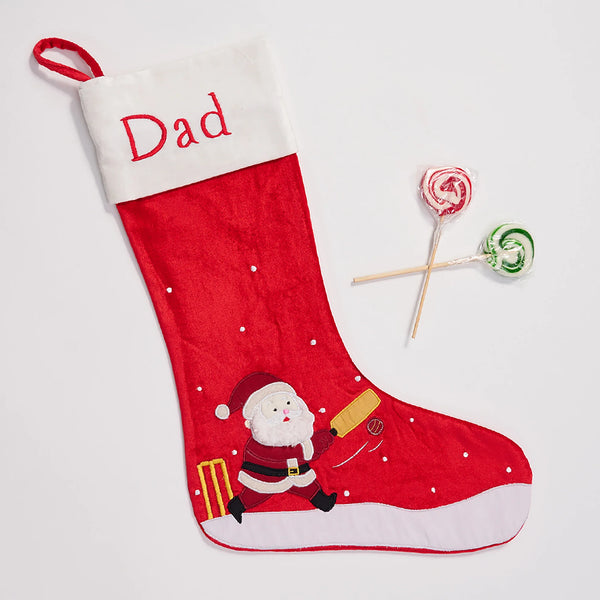 Santa Plays Cricket Stocking – Popup Kids