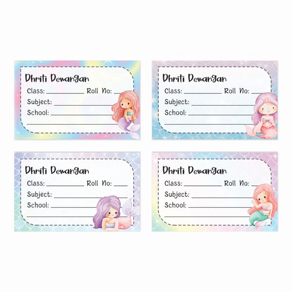 Personalized School Book Labels - Magical Mermaid – Popup Kids