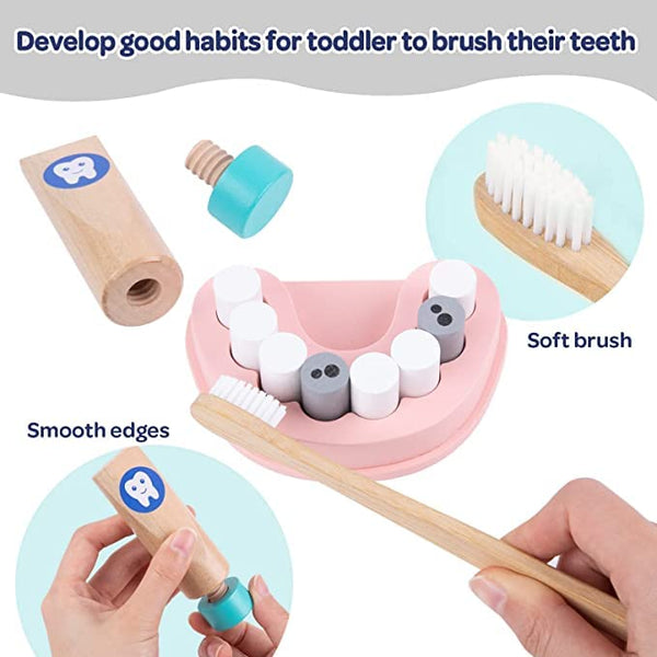 Wooden Tiny Teeth Doctor Kit Dentist Toys for Kids – Popup Kids