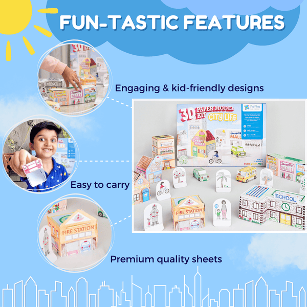 3D Paper Model Kit – City Life – Popup Kids