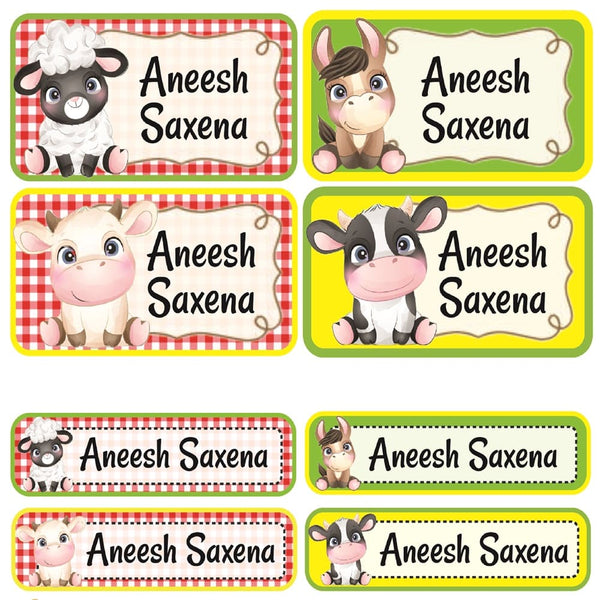 Rectangular Labels - Farm Animals – Popup Kids