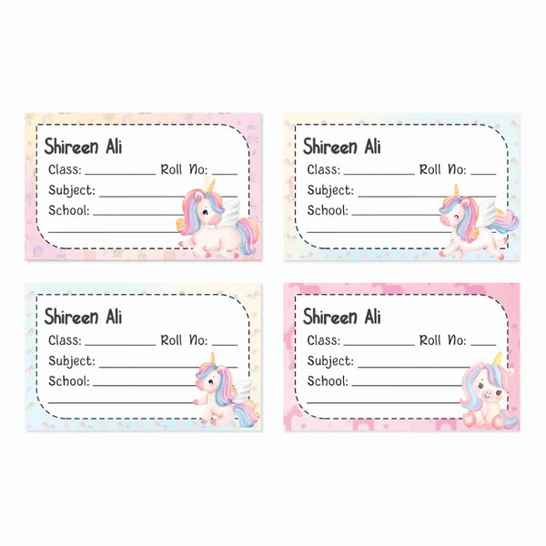 Personalized School Book Labels - Sparkle Unicorn – Popup Kids