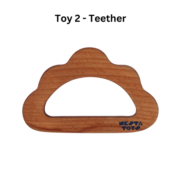 Wooden Dinosaur Blocks, Egg Shaker (Rattle) & Teether – Popup Kids