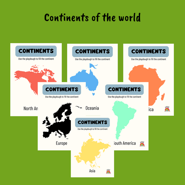 Shop Continent themed Playdough Mats Travel Kit for Kids: Fun ...