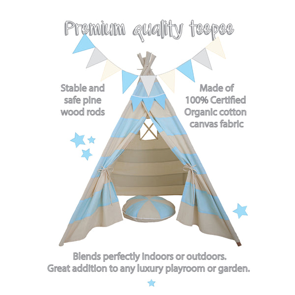 Buy Blue Tee Pee Tent at Popup Kids