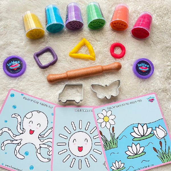 Lattoo Dough Timeless Kit-Multicolour- Taste-safe and Toxin-free Clay ...