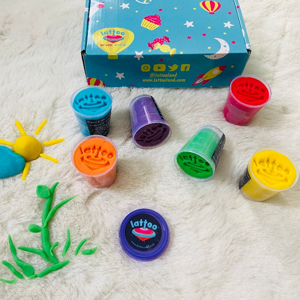 Lattoo Dough Pride Pack- Set of 6 colors of Taste-safe Clay for kids ...