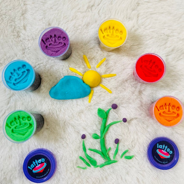 Lattoo Dough Pride Pack- Set of 6 colors of Taste-safe Clay for kids ...
